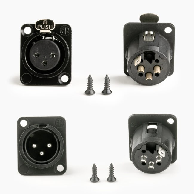 Neutrik XLR - Panel Mount - 3 Solder Lugs Simple Install