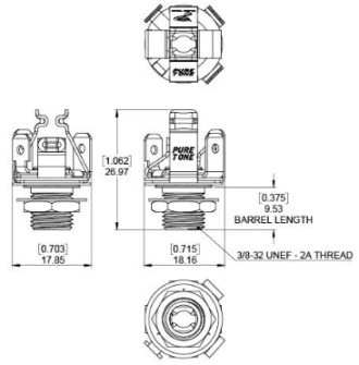Pure Tone PTT2 TRS - Ultimate 1/4" Input/Output Jack